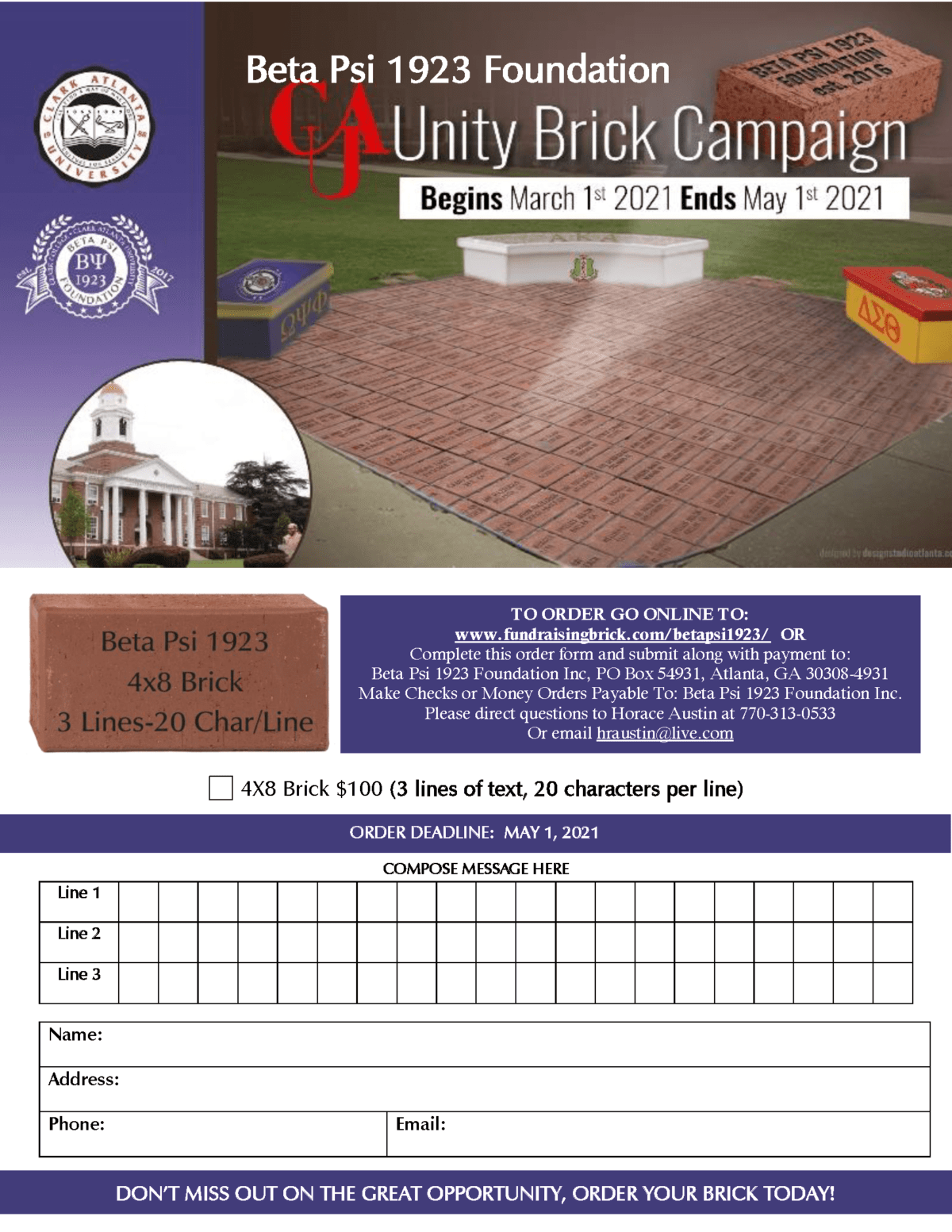 Fundraising Brick Flyer/Poster Examples - Fundraising Brick